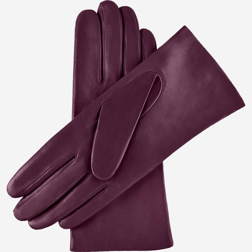 Purple Leather Gloves Handmade in Italy 100 Cashmere Fratelli Orsini