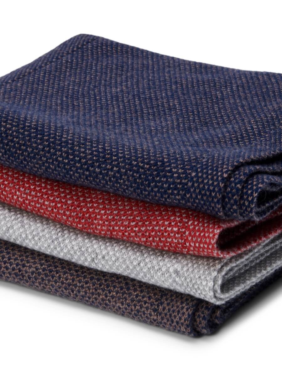 Riccardo (brown & blue) - 100% cashmere scarf with pattern – Fratelli Orsini