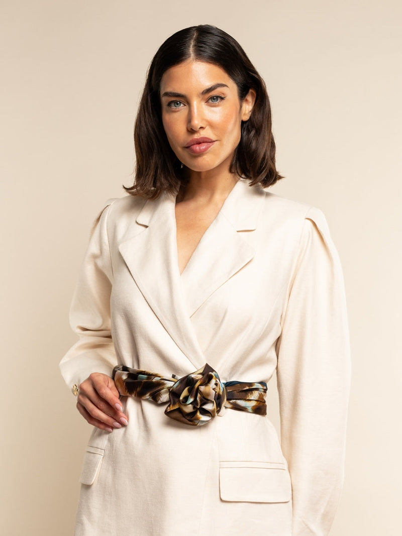 Bruna (blue)- soft and lightweight Italian foulard from pure silk ...